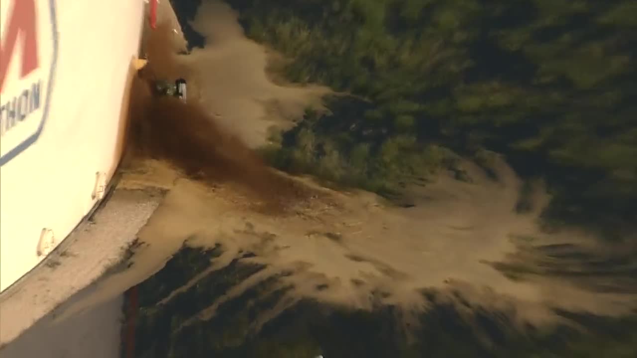 Oil leaking from a tanker at the Marathon Refinery in Texas City