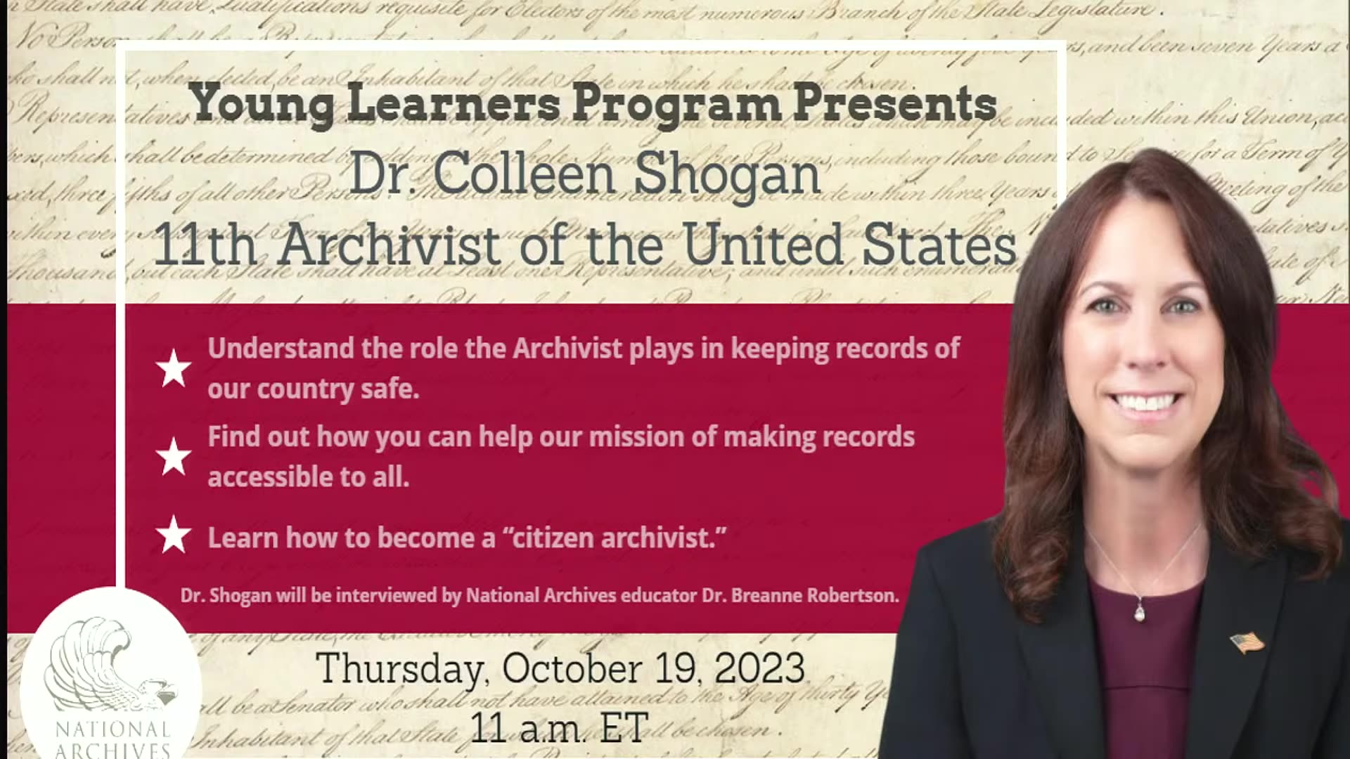 Young Learners Program 11th Archivist of the United States Dr Colleen ...