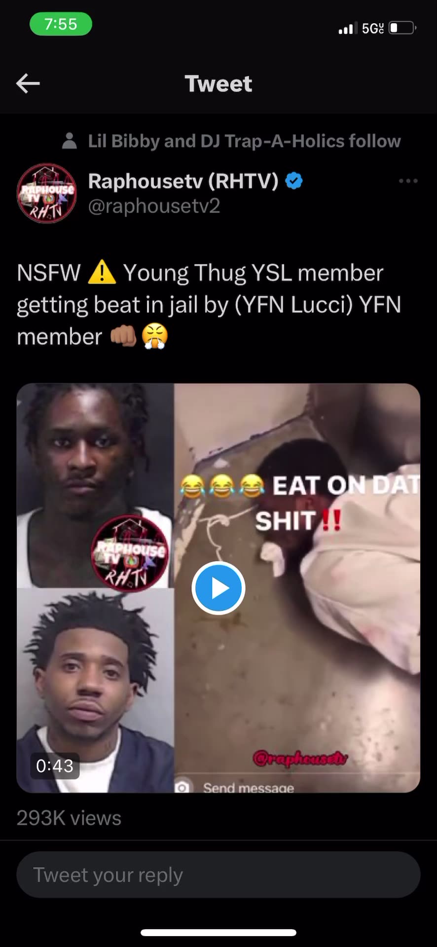 YSL memeber beaten in jail Twitters reaction