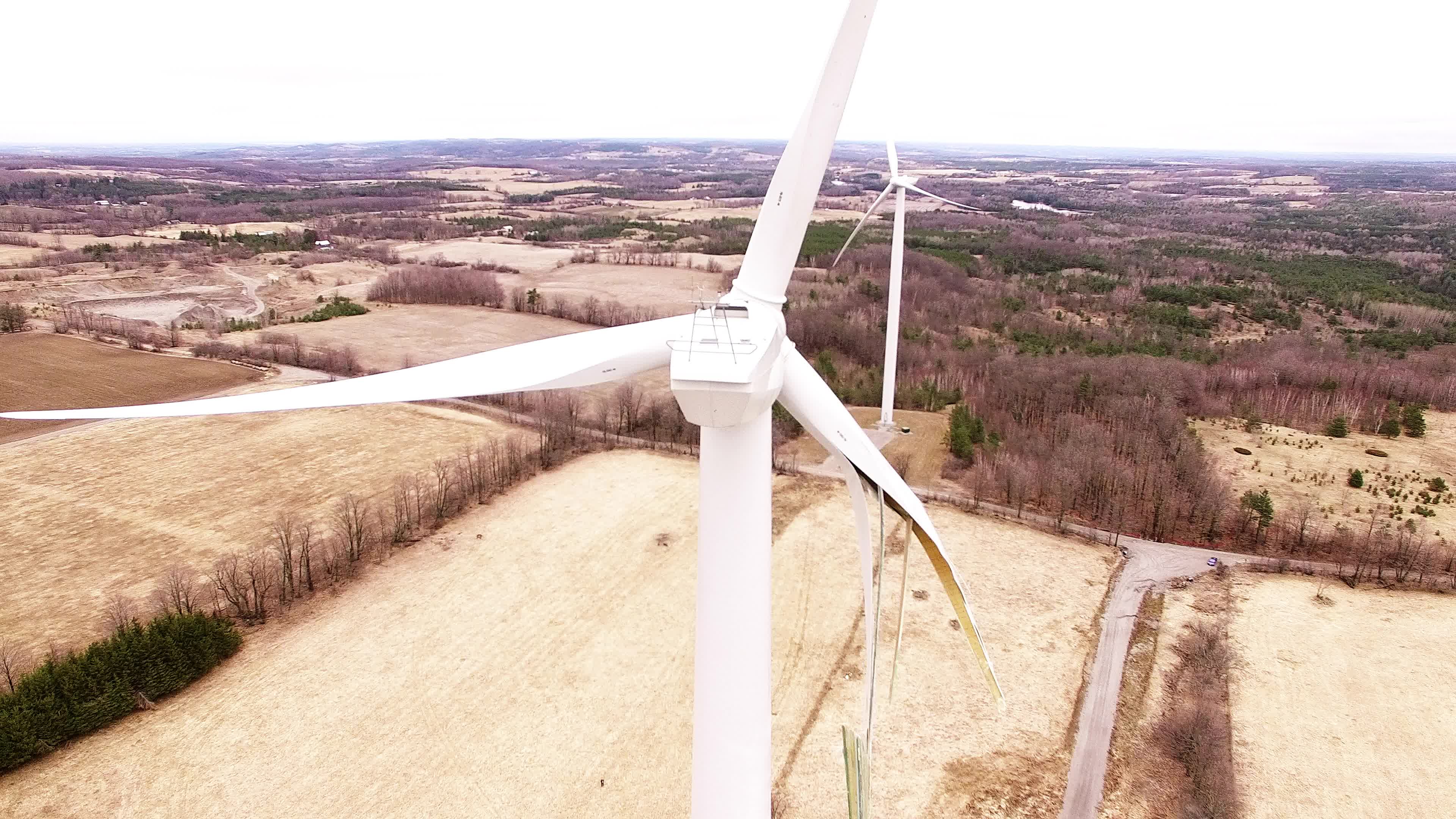 Drone footage captures shocking wind turbine damage after propeller ...