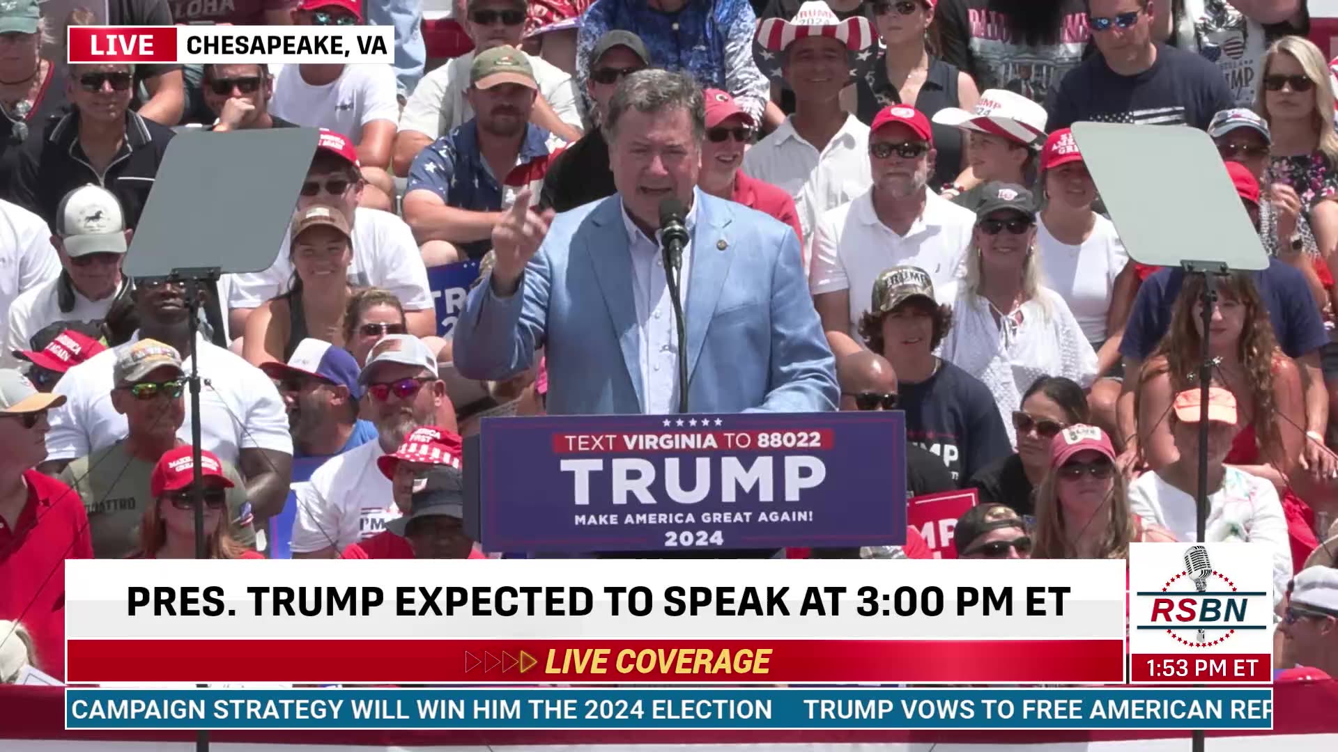 FULL SPEECH: Gov. George Allen in Chesapeake, VA - 6/28/24