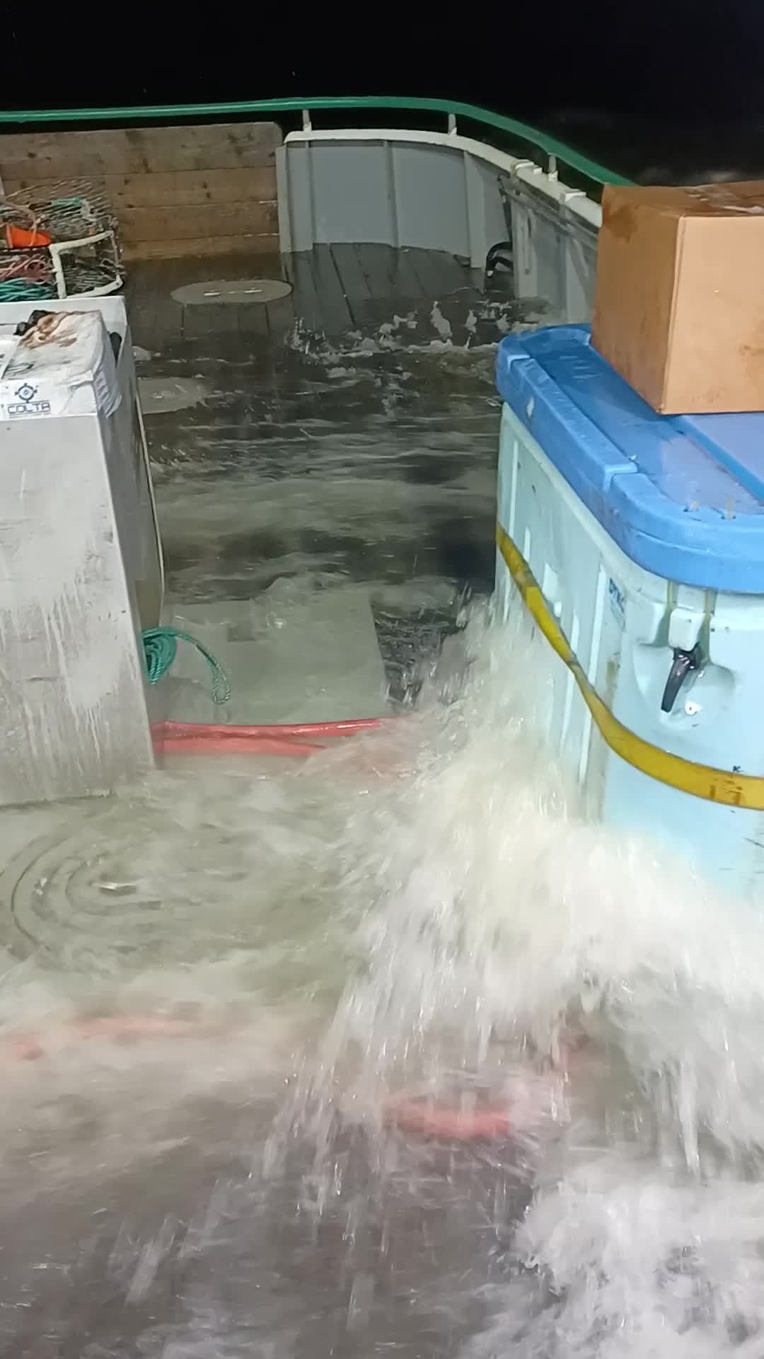 Wave Knocks Out Boat's Window