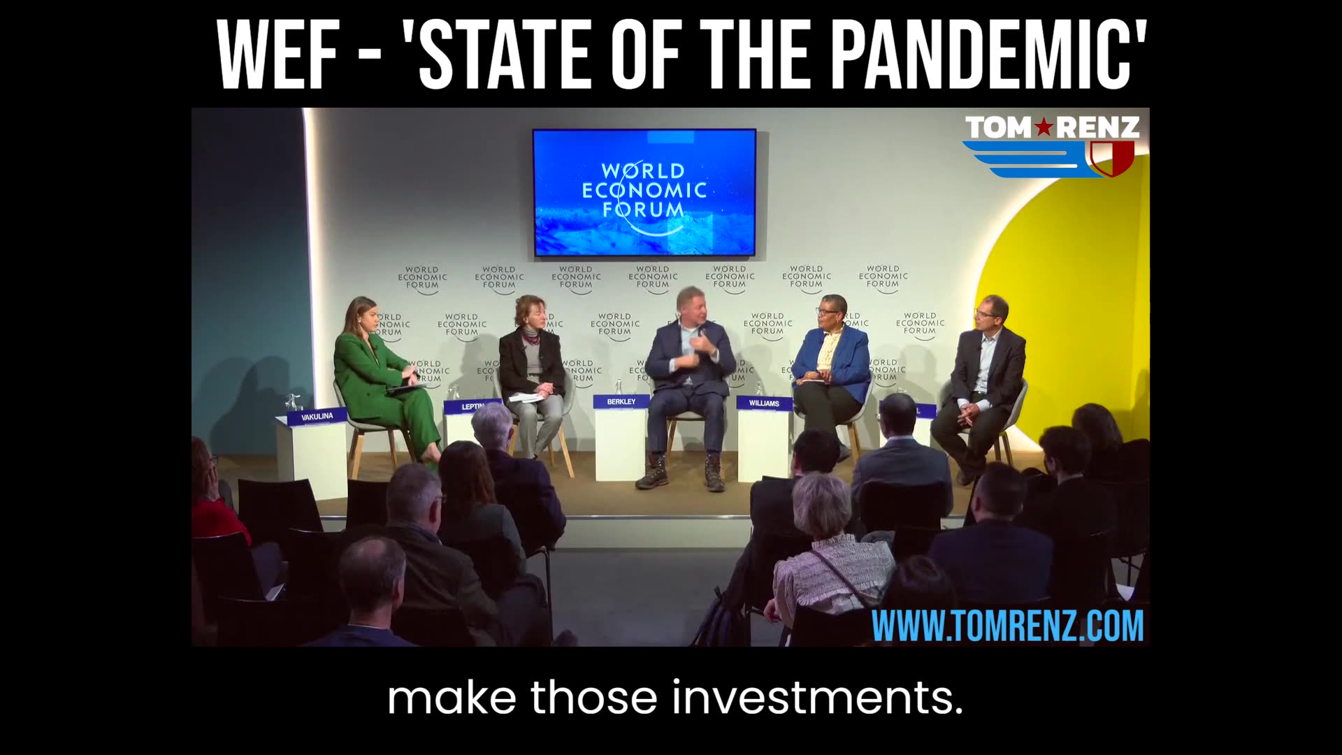 LIVE From DAVOS - 'State of the Pandemic' Session - The Tom Renz Show ...