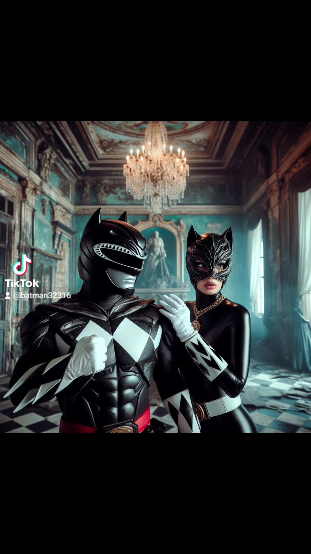 Bat ranger and catwoman ai art
