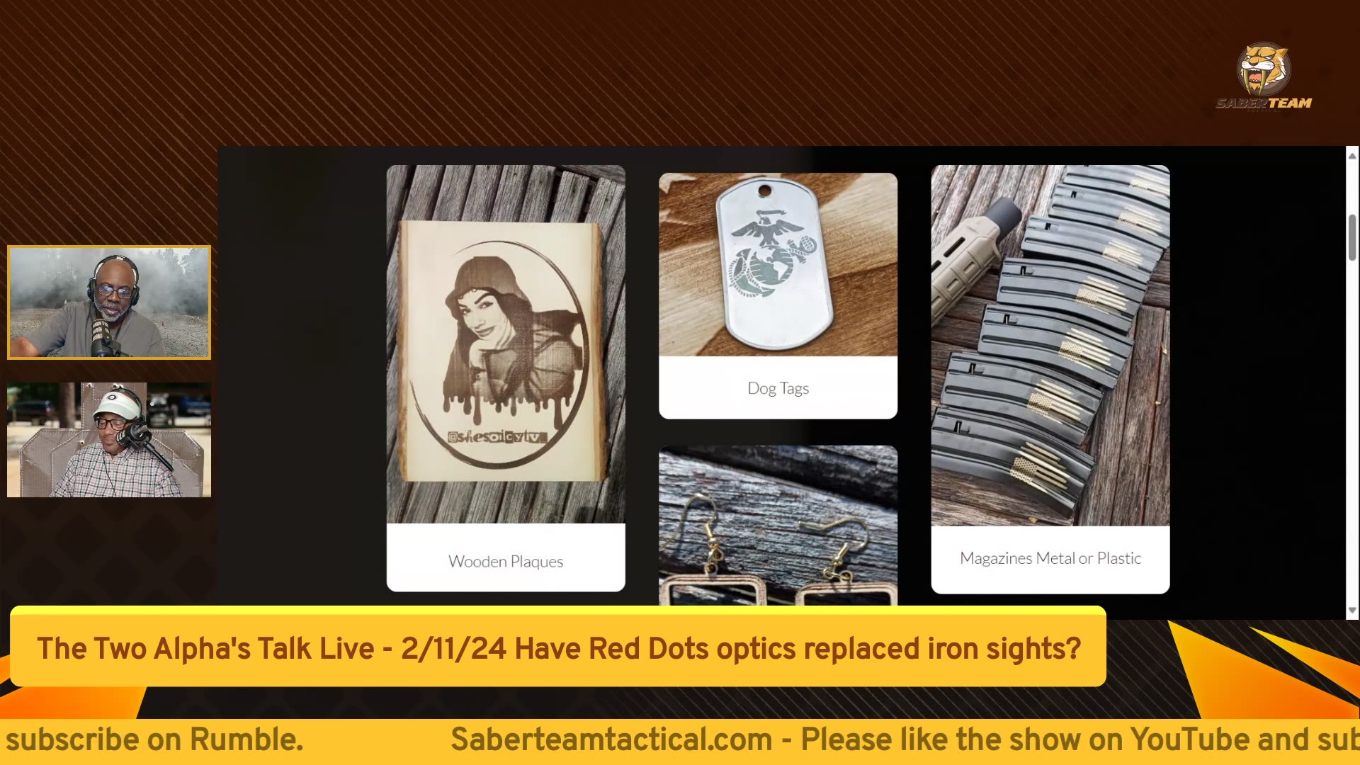 The Two Alpha's Talk Live - 2/11/24 Have Red Dots optics replaced iron ...