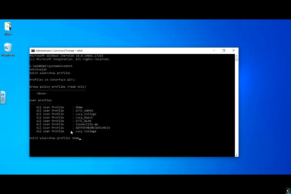 How to see connected wifi password using CMD in windows