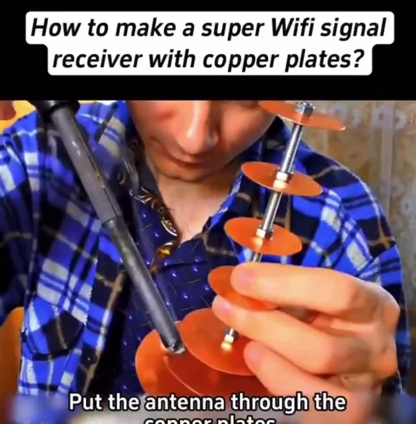 How to make a super Wifi signal receiver with copper plates?