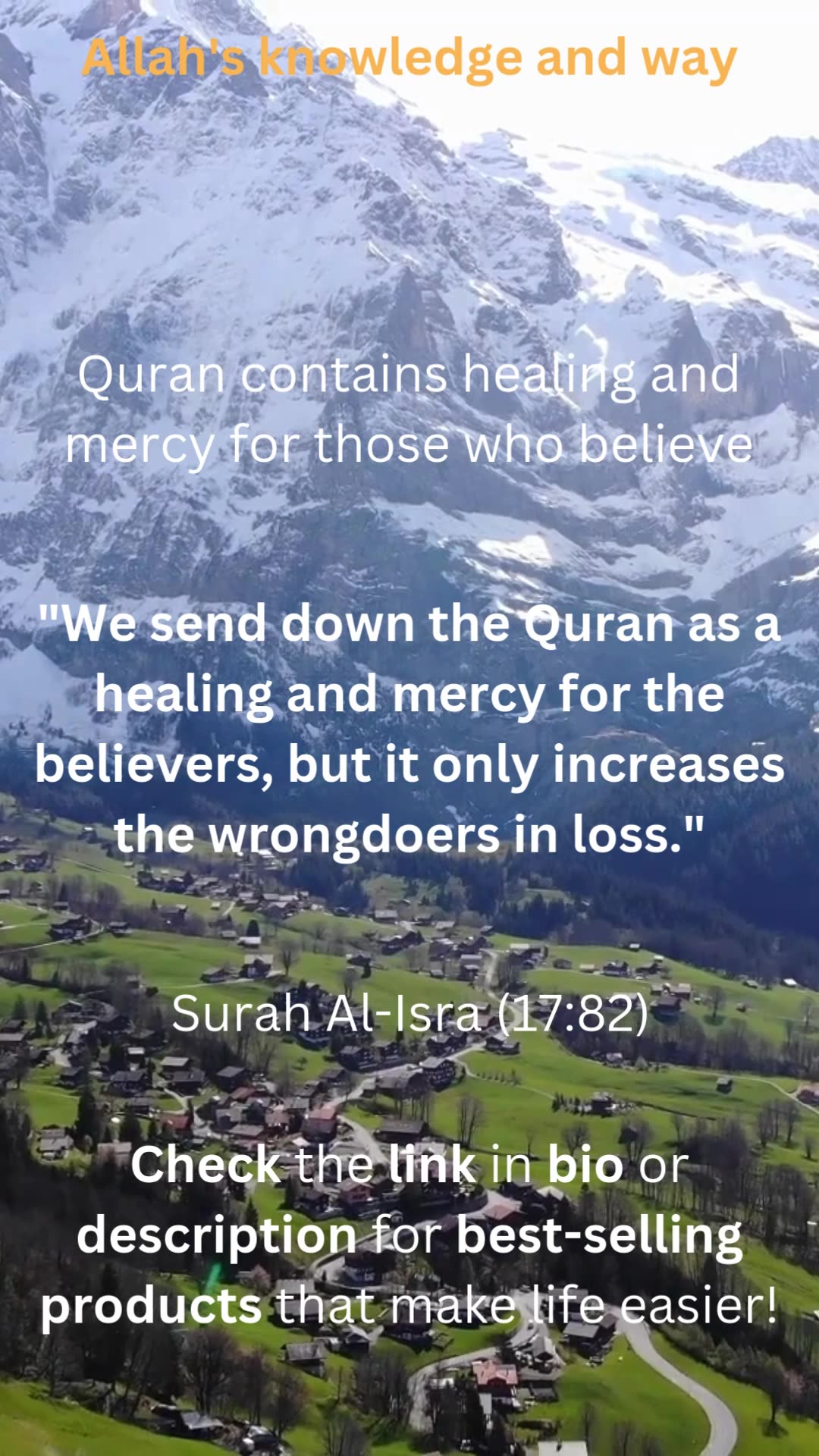 Allah's knowledge and way - Quran contains healing and mercy for those ...