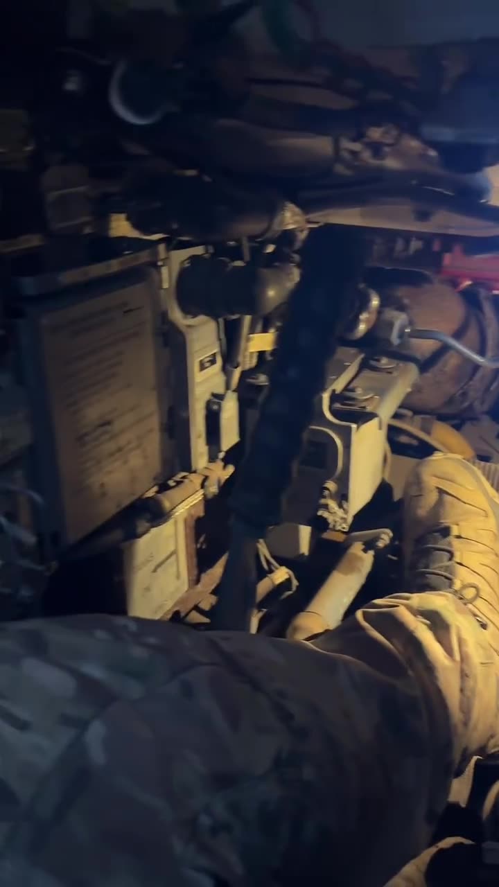 Inside Driver's Seat of Ukrainian T90 Tank