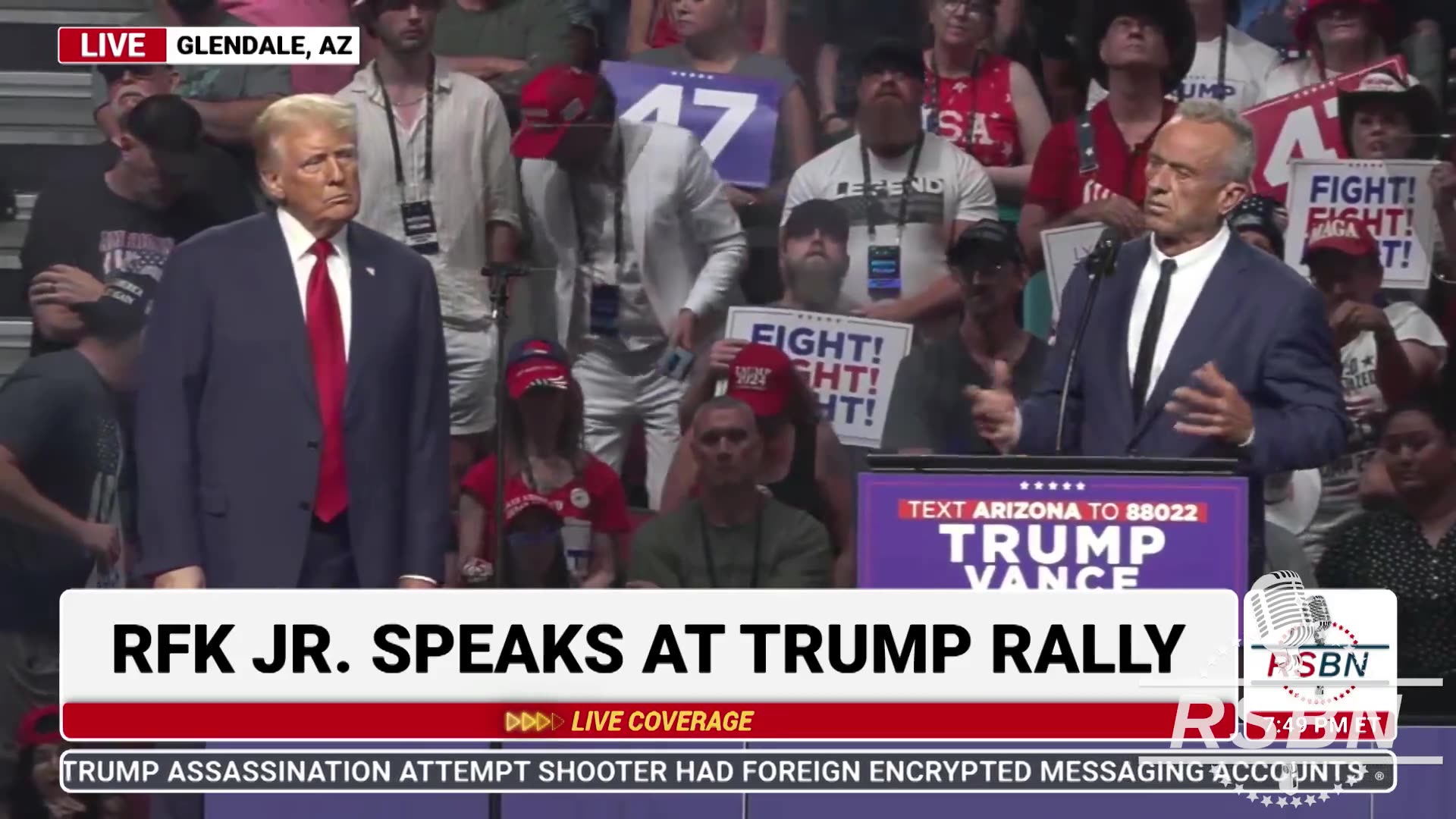 RFK, JR. - Speaking at the TRUMP RALLY in Glendale, AZ on 8/23/24