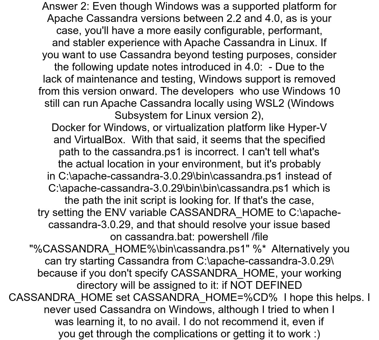 Cassandra Installation Issue on Windows 11 64bit