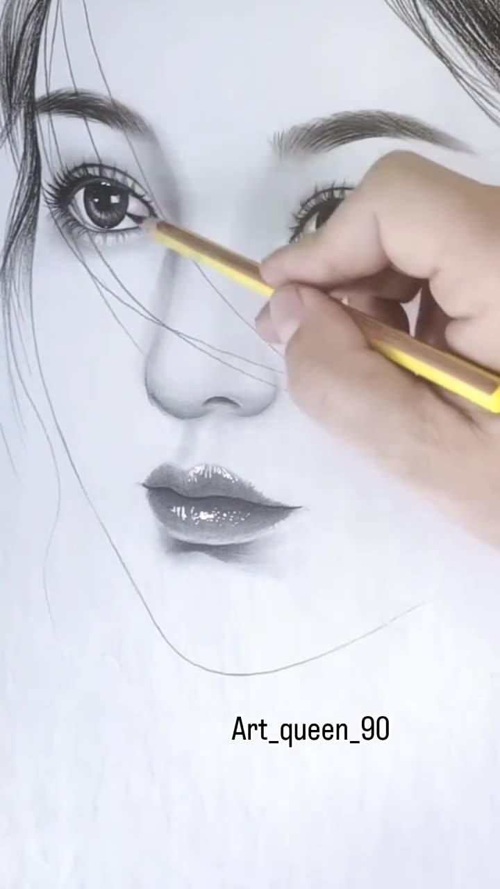 How To Make A Beautiful Girl Face Drawing 🥰 #art #drawing #sketch #painting